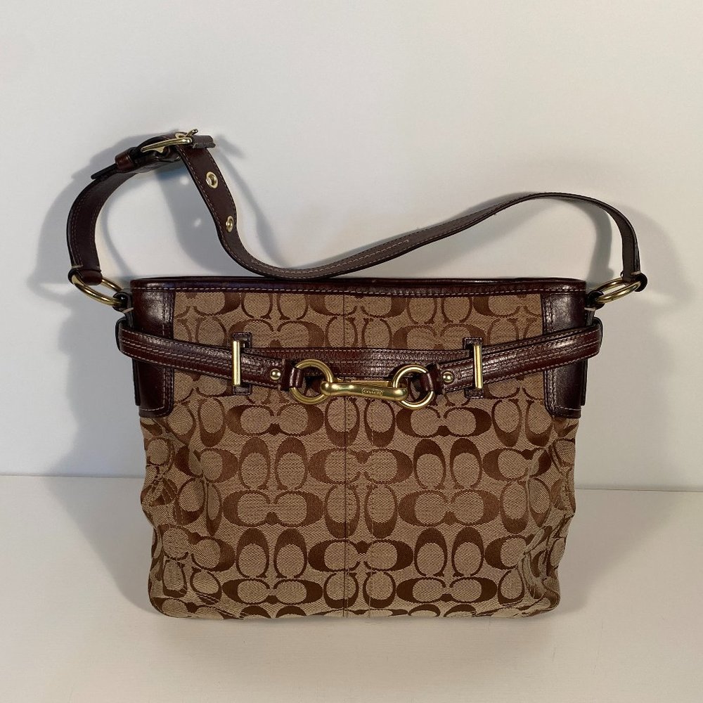 Coach Hamptons Signature Logo Shoulder Bag - Gem